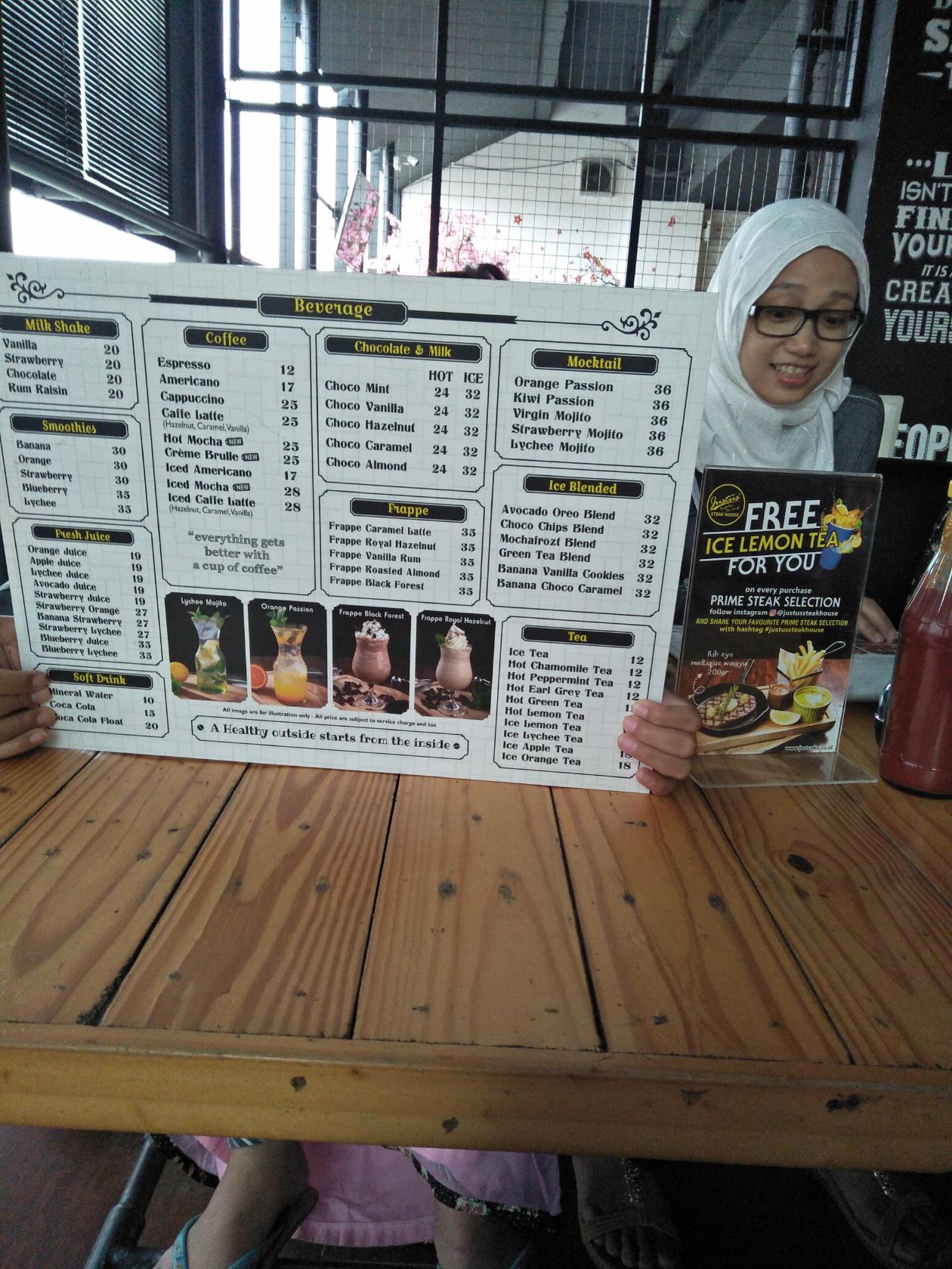 Menu at Justus Steak House Miko Mall steakhouse, Bandung, Ground