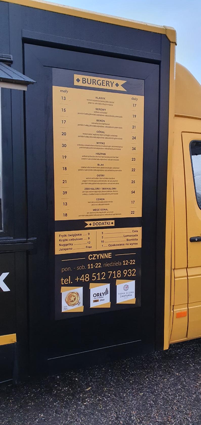 Menu at MUMU foodtruck Alwernia restaurant, Alwernia