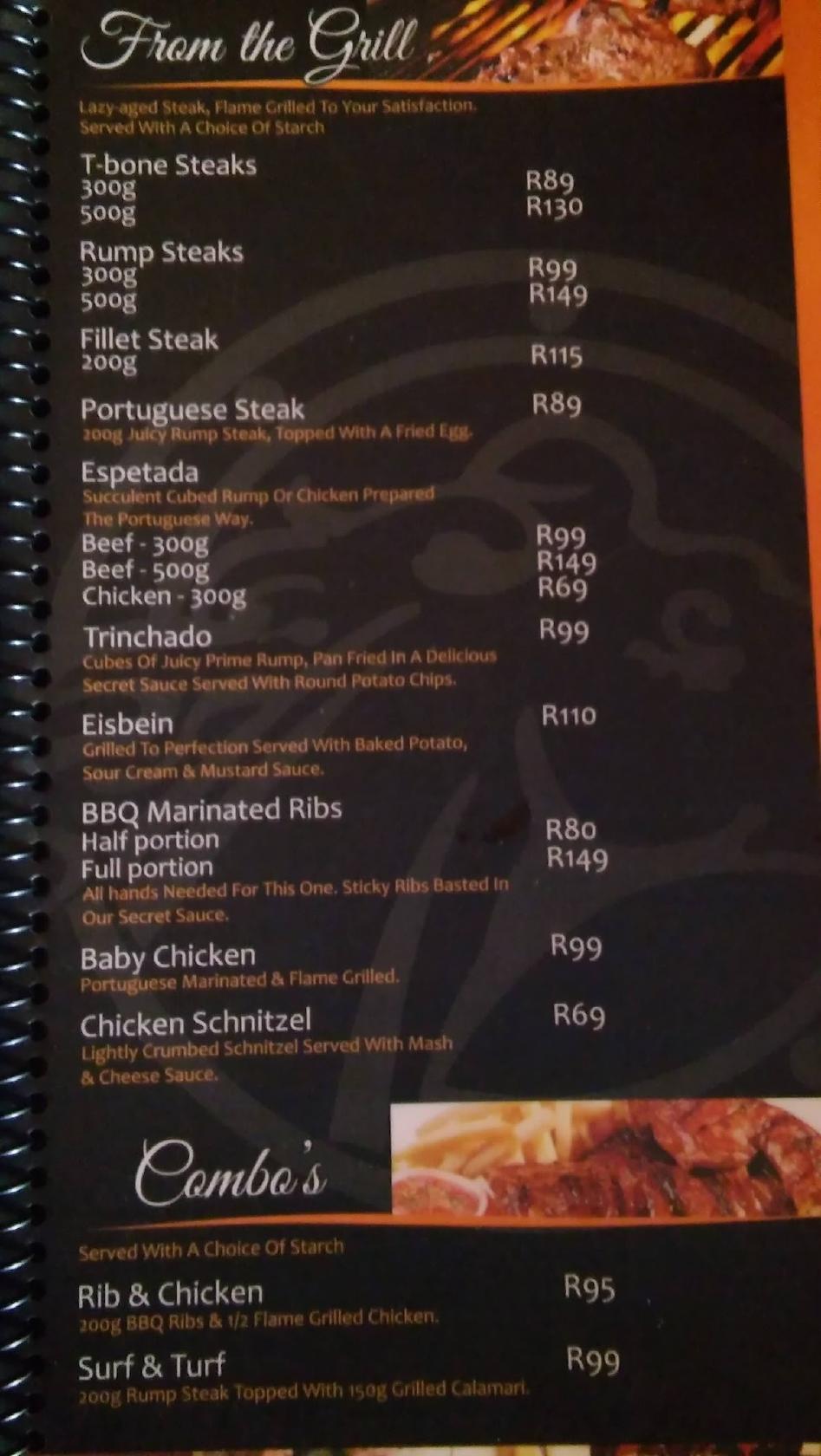 Menu at Silverado Pub & Grill, Boksburg