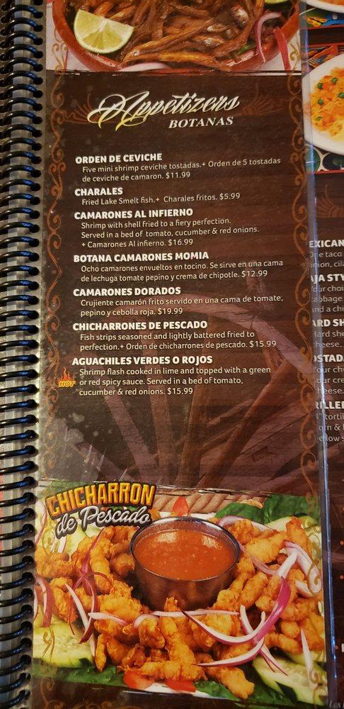 Menu at Tacos Jalisco restaurant, Reno, Lemmon Dr