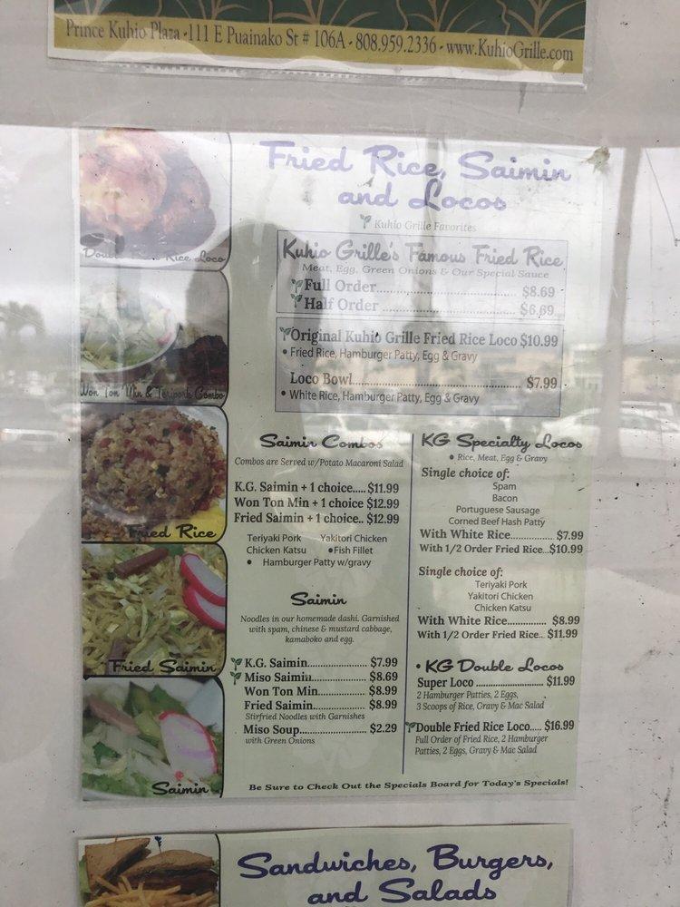 Menu at Kuhio Grille - Home Of The Famous 1lb Laulau restaurant, Hilo ...