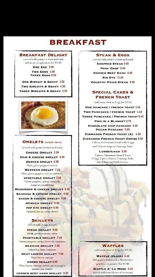 Menu at Marseilles Family Restaurant, Marseilles