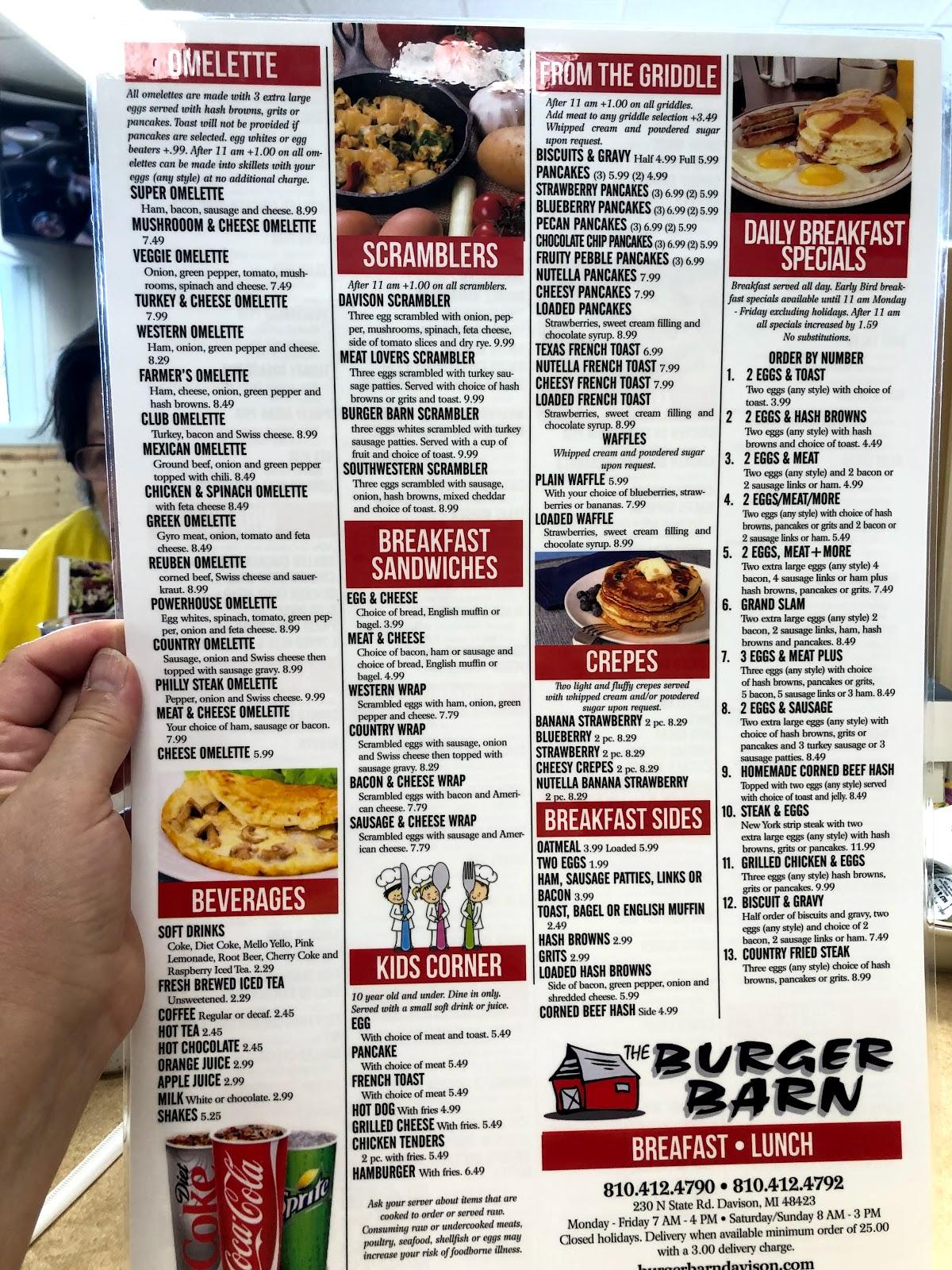 Menu at The Burger Barn Davison, Davison