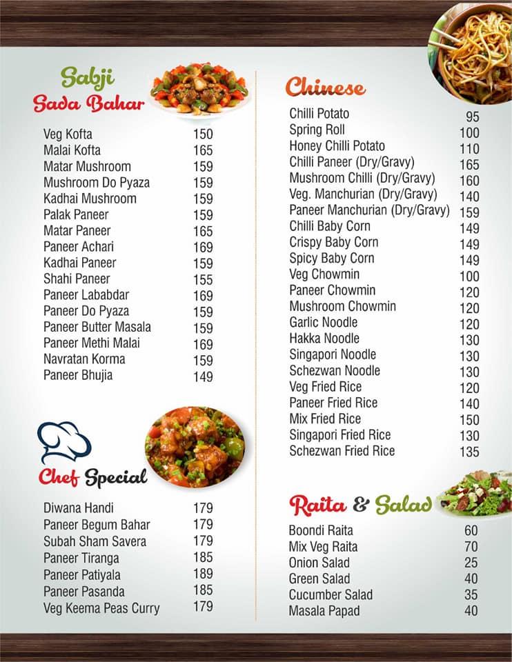 Menu at The Food Stories, Varanasi, Ground Floor of Hotel U.S Residency