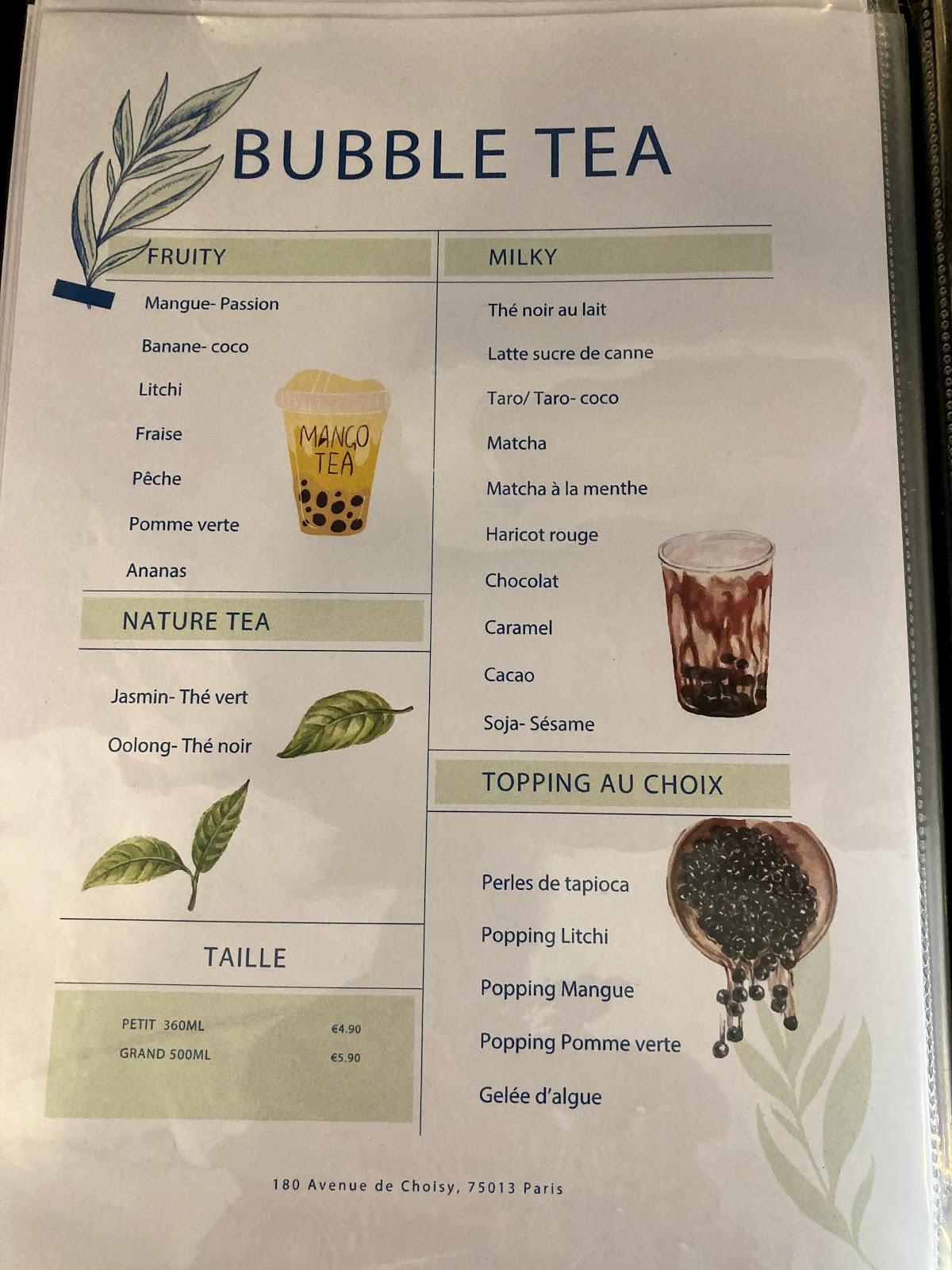 Menu at Ba Miền Restaurant, Paris