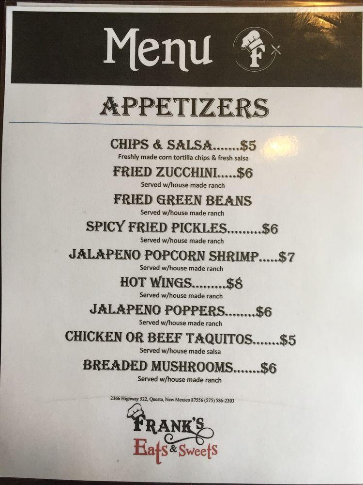 Menu at Frank's Eats & Sweets desserts, Questa