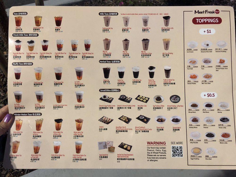 Menu at Meet Fresh desserts, Daly City, 148C Serramonte Center