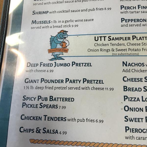 Menu at Ugly Tuna Tavern pub & bar, Erie