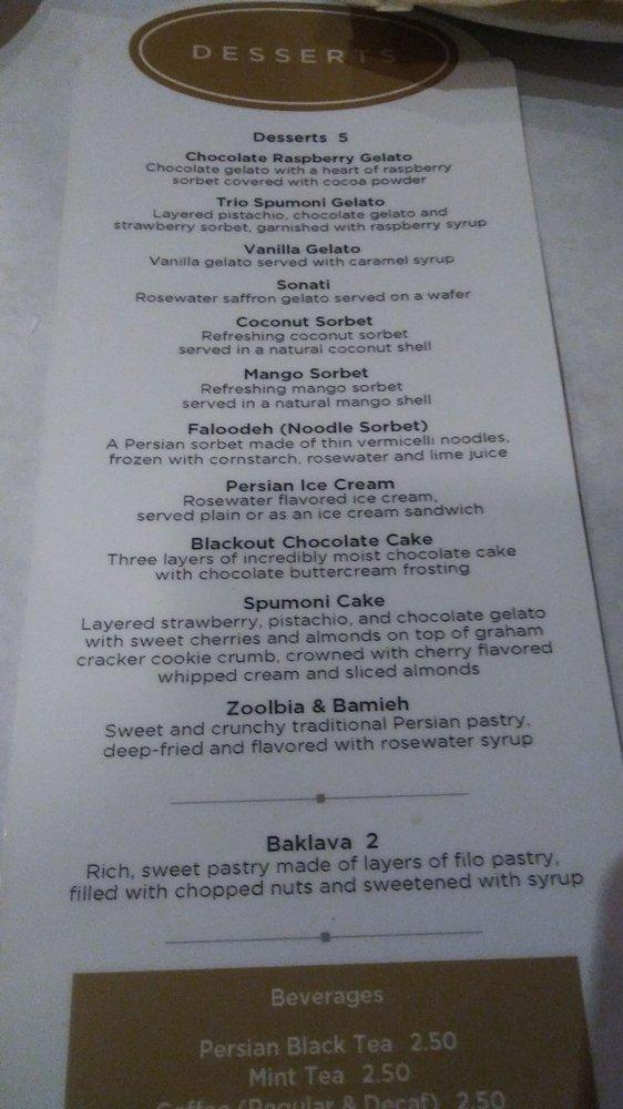 Menu at Raffi's Place restaurant, Glendale