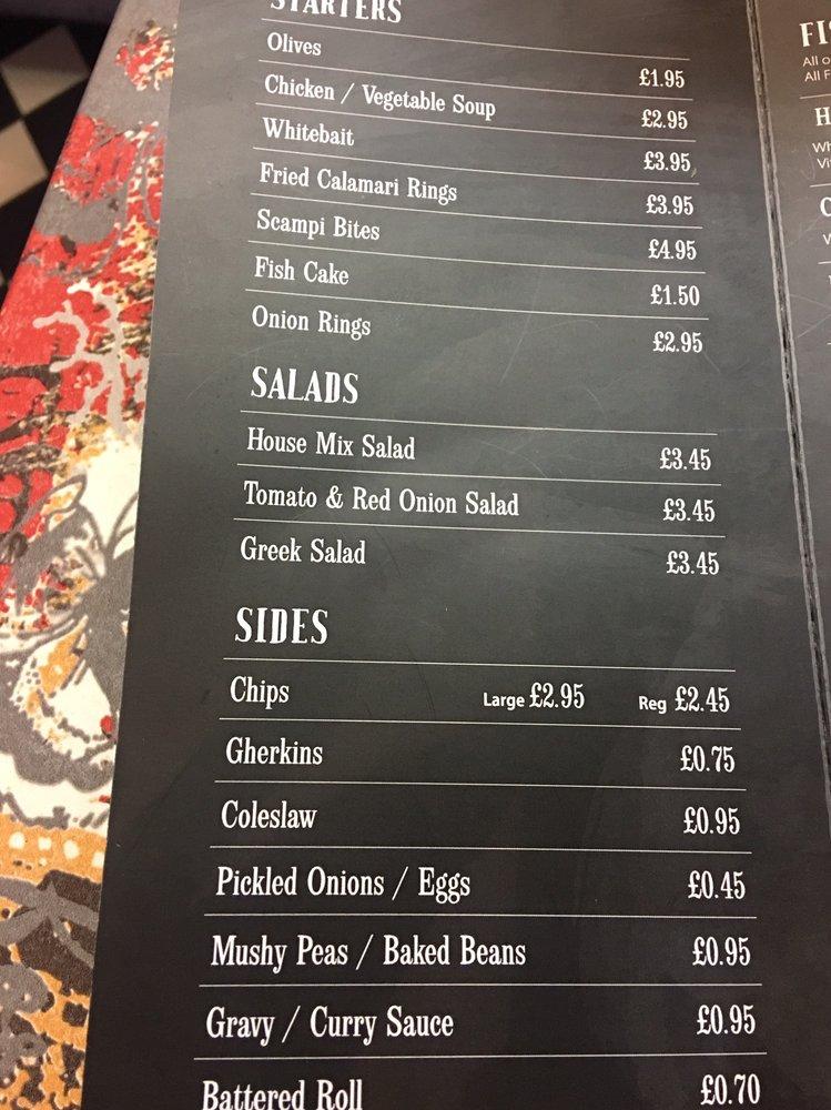 Menu at Sussex Fish Bar, London
