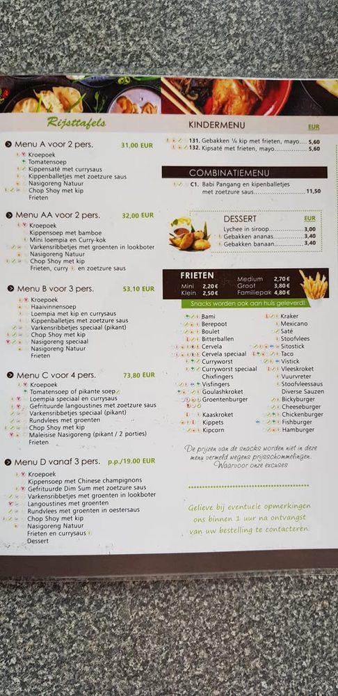 Menu at Chan Siu, Antwerp, Gagelveldenstraat 20