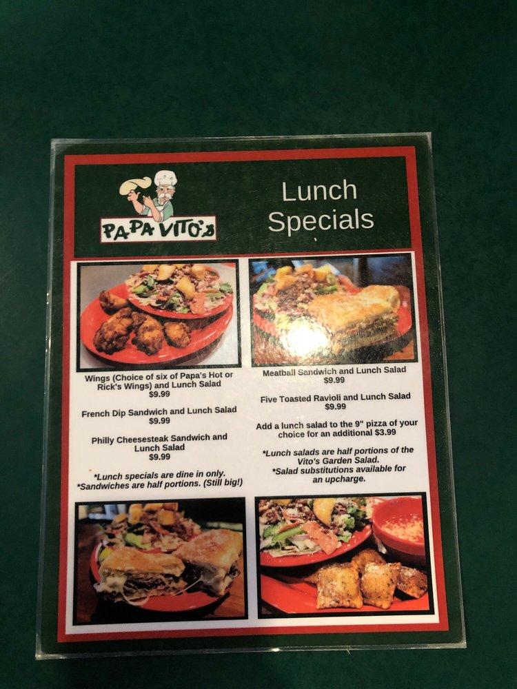 Menu at Papa Vito's Pizza Downtown pizzeria, Belleville, 318 E ...