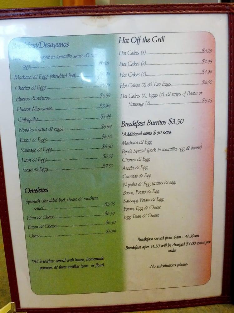 Menu at Los Manjares Restaurant, Yuma, S Fortuna Rd i1