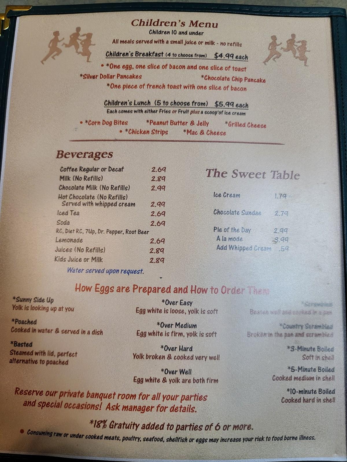 Menu at The Hungry Fox Restaurant & Country Store, Tucson