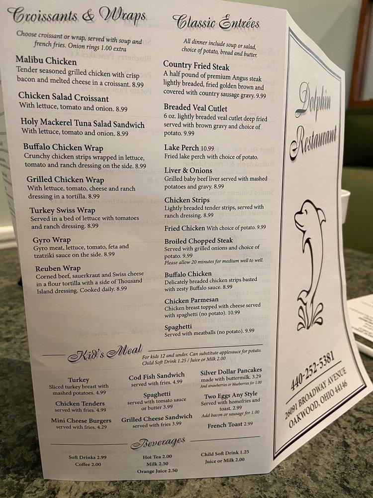 Menu at Dolphin Restaurant, Bedford