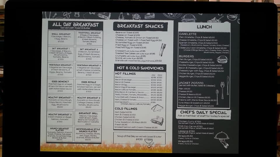 Menu at Fire & Ice Café restaurant, Stockport