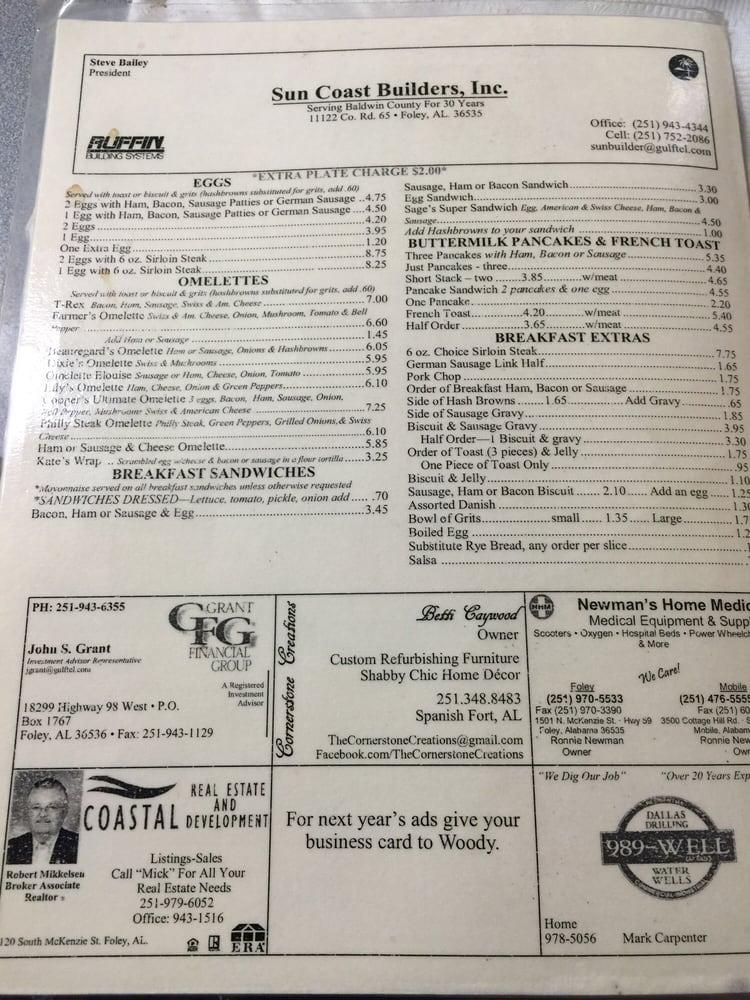 Menu at Foley Brunch and Supper Club, Foley