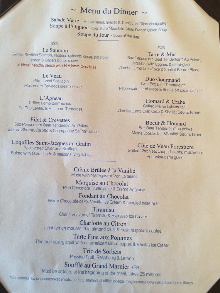 Menu at Le Yaca Virginia Beach restaurant, Virginia Beach