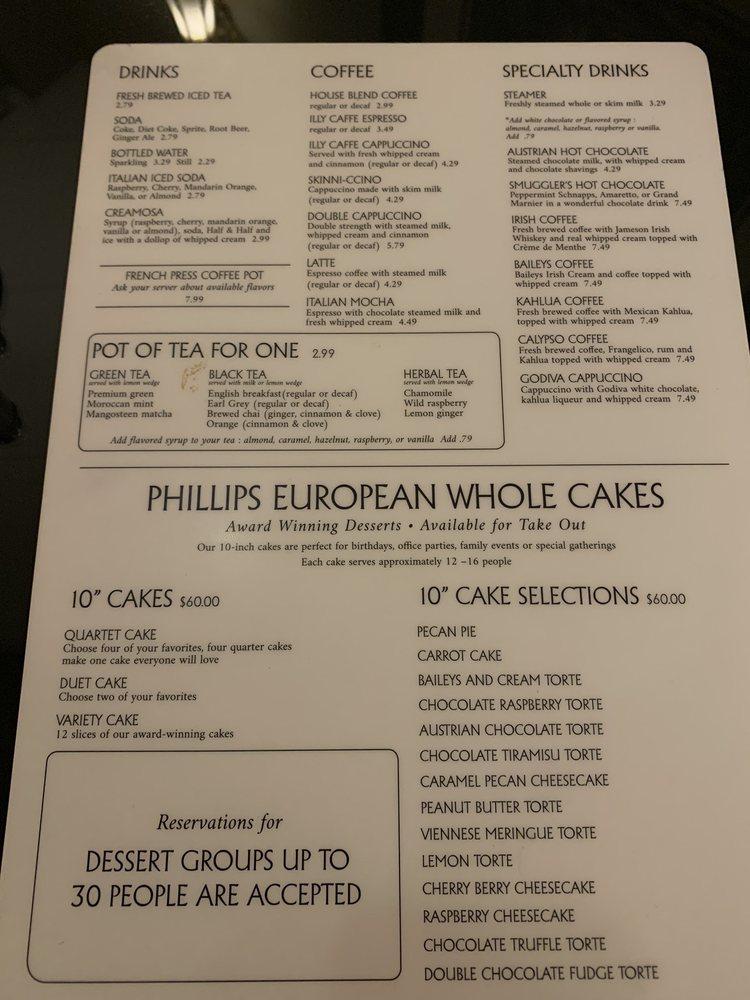 Menu at Phillips pub & bar, Rochester, 26 Corporate Woods