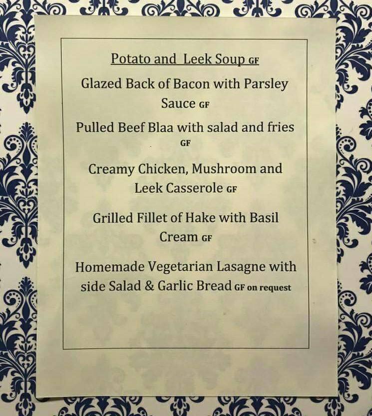 Menu at The Bay Tree restaurant, Athy