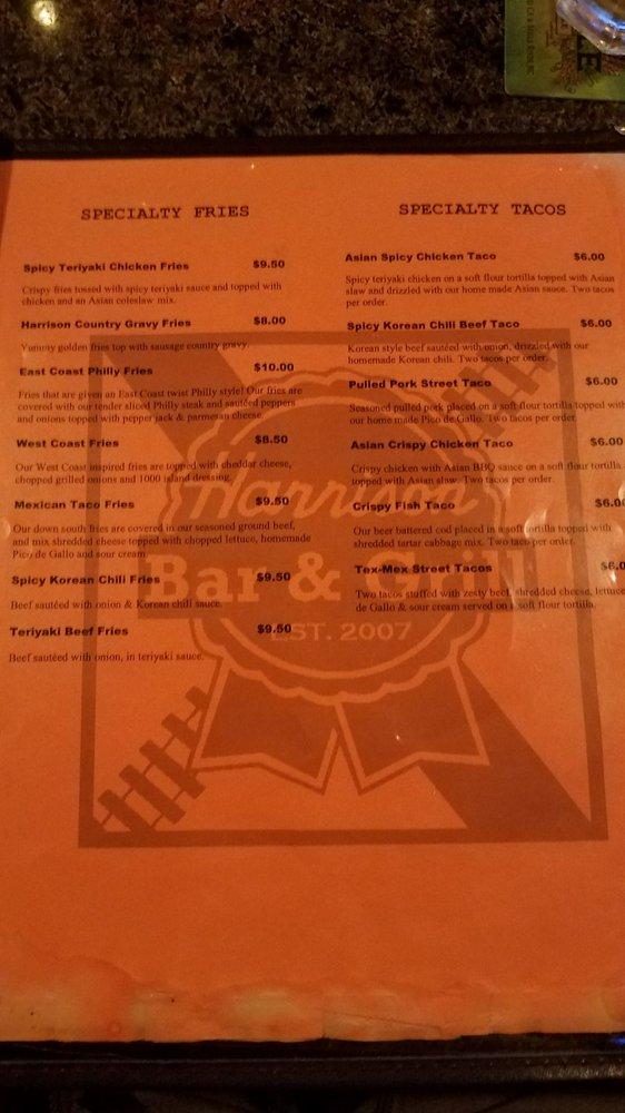Menu at Harrison Bar & Grill, Corvallis