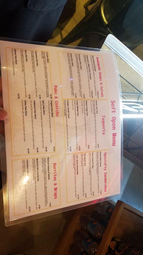 Menu at Seasurf Fish Co. restaurant, Yorba Linda
