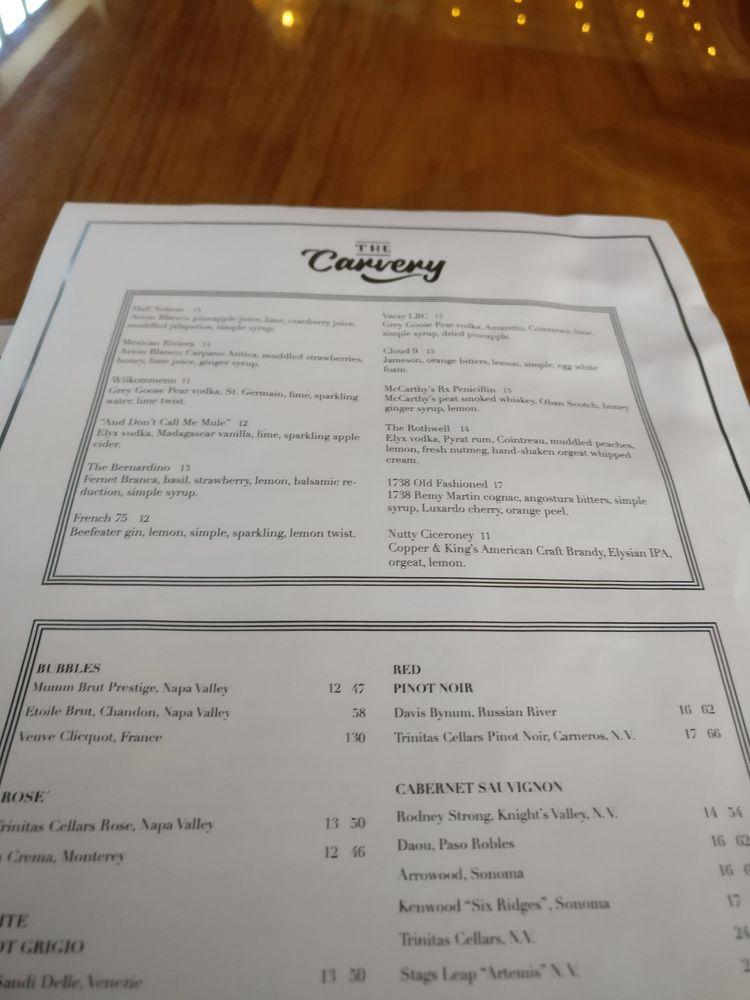 Menu at The Carvery Restaurant, Long Beach