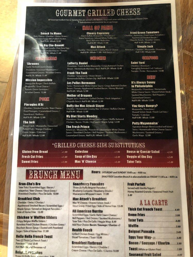 Menu at The Yard pub & bar, Robinson Township
