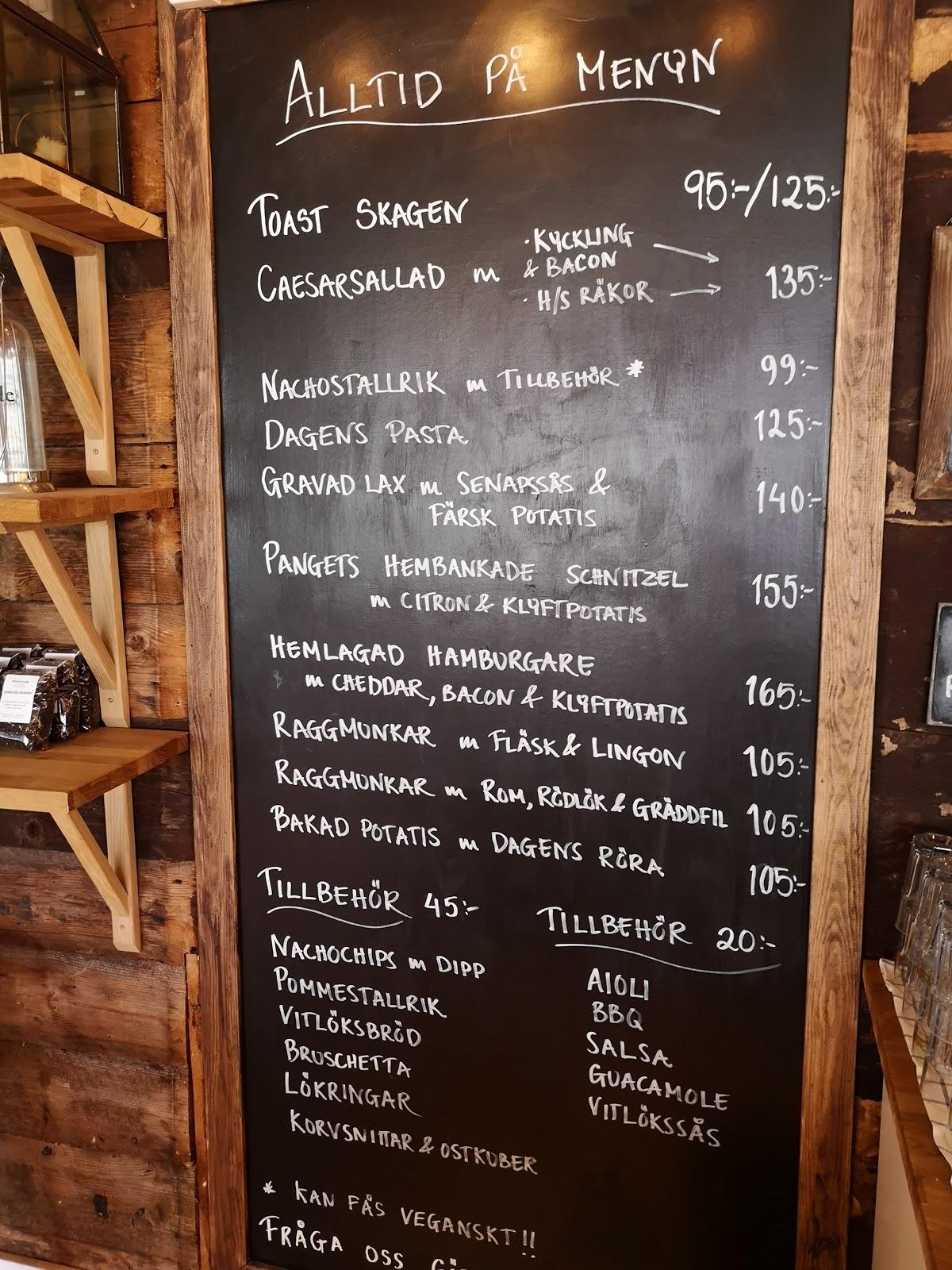 Menu at Hornsjöns Pensionat & Restaurang HB restaurant, Sweden