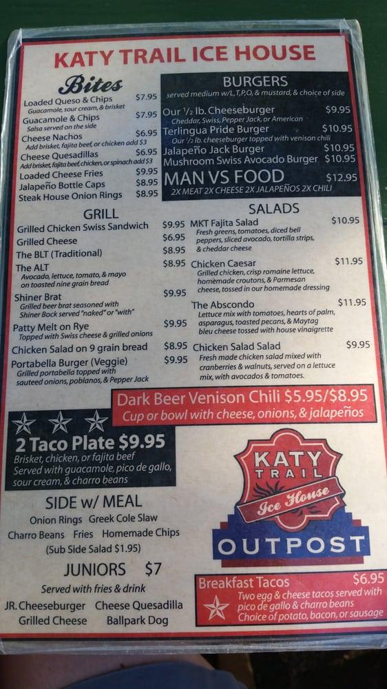 Carta de barbacoa Katy Trail Ice House Outpost, Plano, W Park Blvd