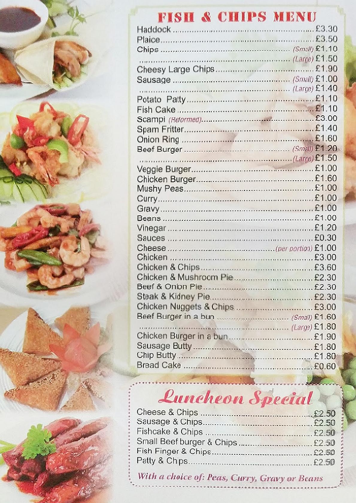 Menu at Molescroft Chinese restaurant, Beverley, 49 Woodhall Way