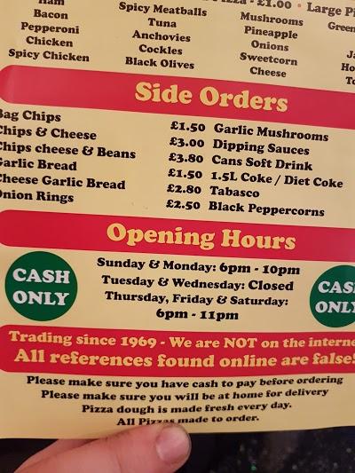 Menu at Pizza Pantry restaurant, Newbridge