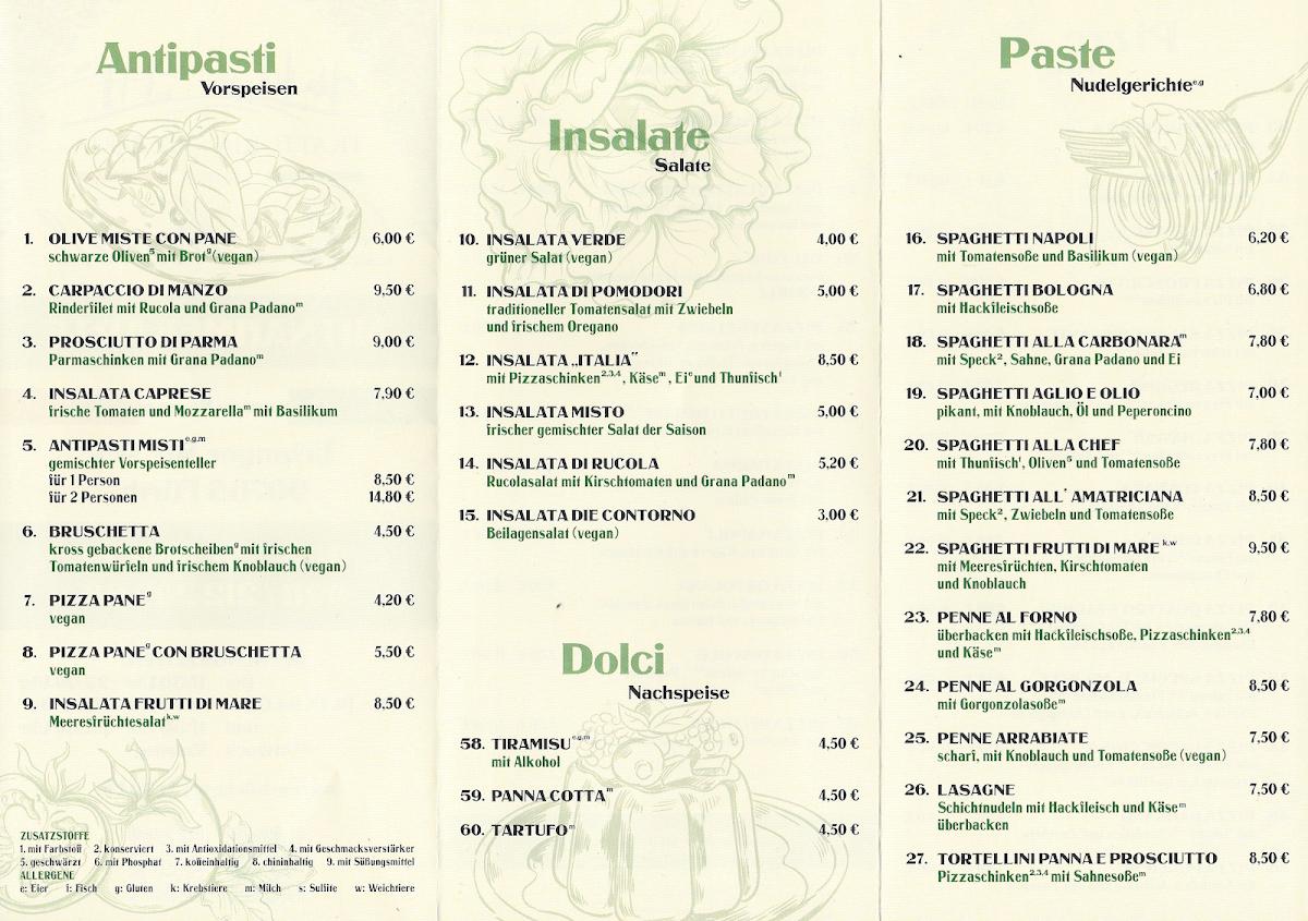 Speisekarte von Trattoria da Michele restaurant, Fürth