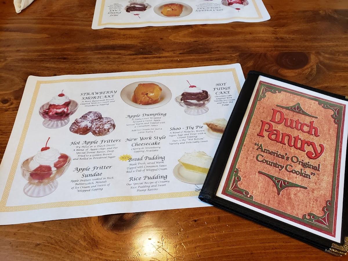 Menu at Dutch Pantry restaurant, Williamstown
