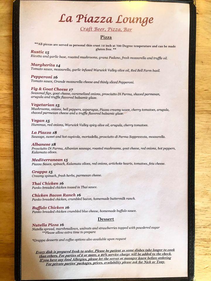 Menu at Grappa Ristorante restaurant, Warwick
