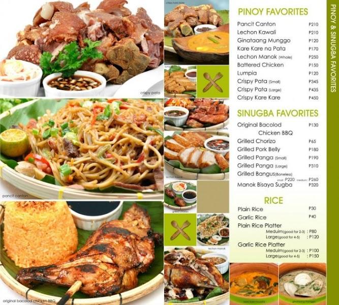 Menu at Lantaw Floating Native Restaurant - Cordova, Cebu City