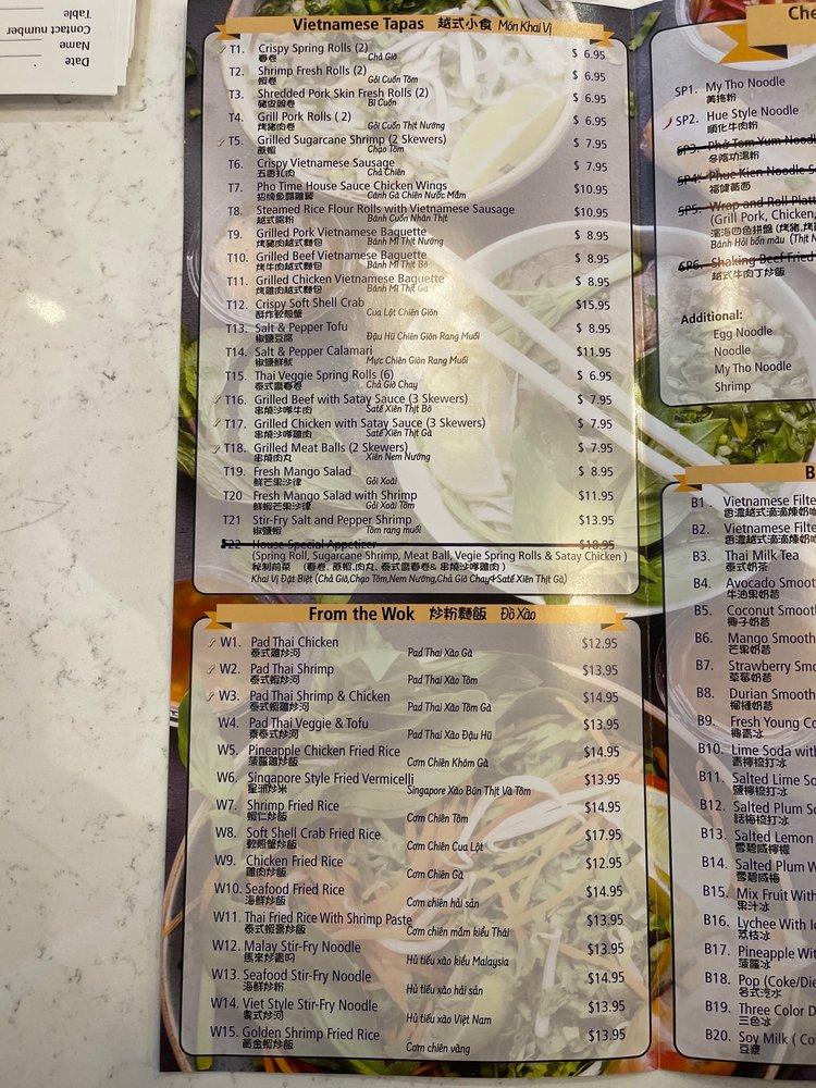 Menu at Photime Authentic Vietnamese Eatery restaurant, Markham ...