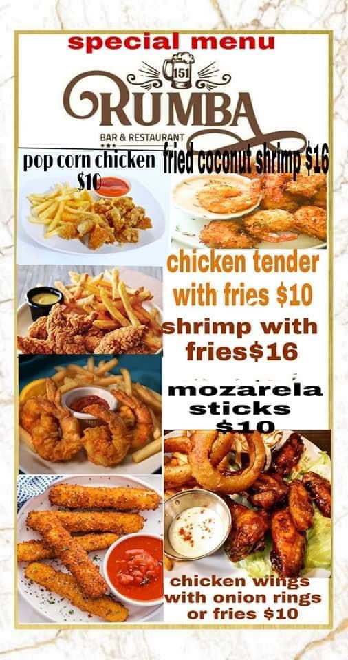 Menu at Rumba 151 pub & bar, Putnam Valley