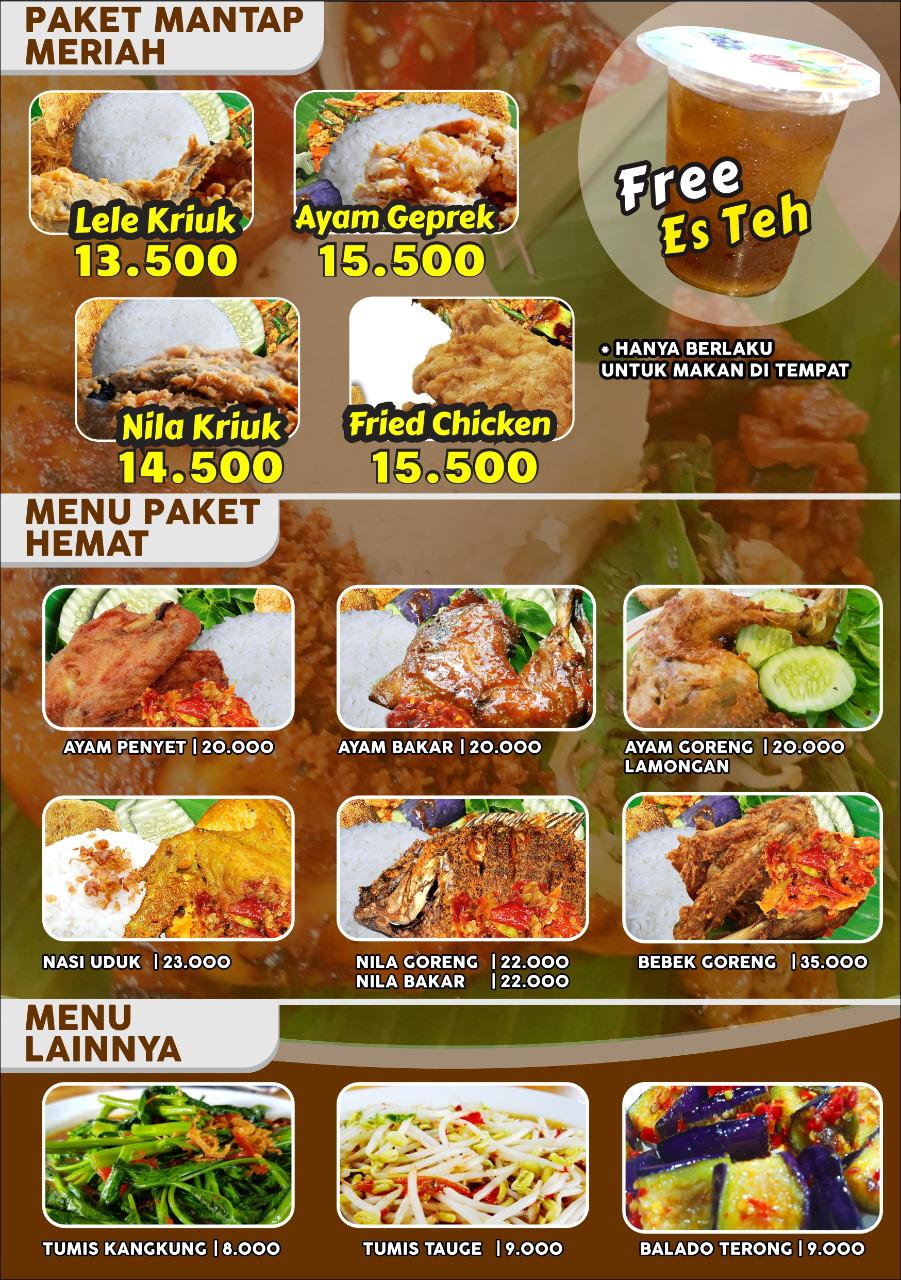 Menu at Sambal Lalap Km 5 restaurant, Palembang