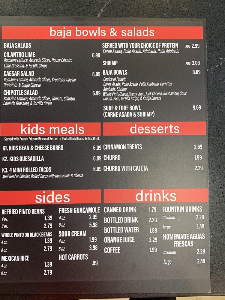 Menu at Señor Burro restaurant, La Mesa