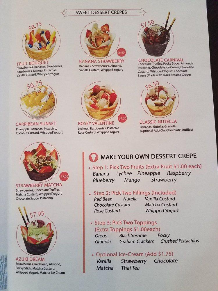 Menu at The Crepe Escape and Creamery restaurant, Catonsville