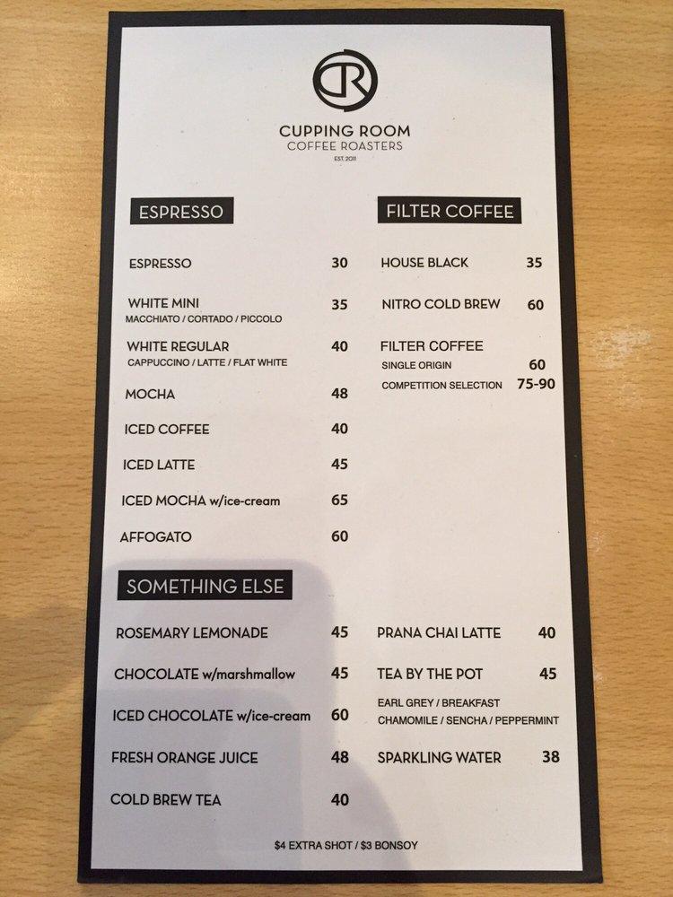 Menu at Cupping Room - Sheung Wan cafe, Hong Kong, 299 Queen's Road Central