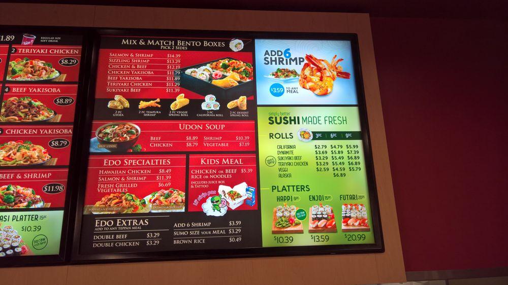 Menu at Edo Japan - Cornerstone Fort Saskatchewan - Grill and Sushi ...