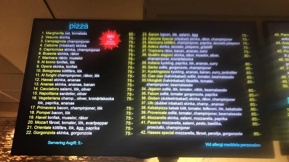 Menu at Felice Restaurang & Bar, Täby