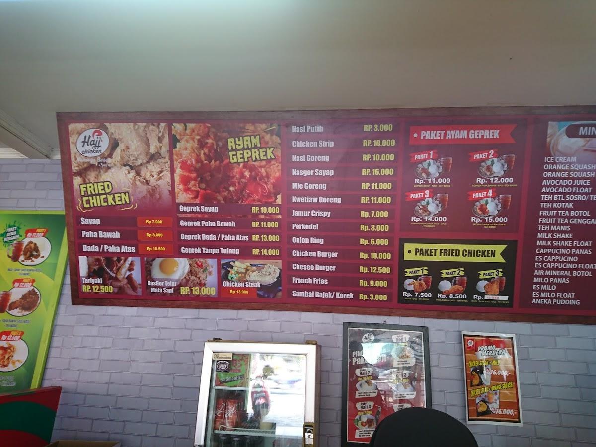 Carta del restaurante Hajj Chicken, Bantul
