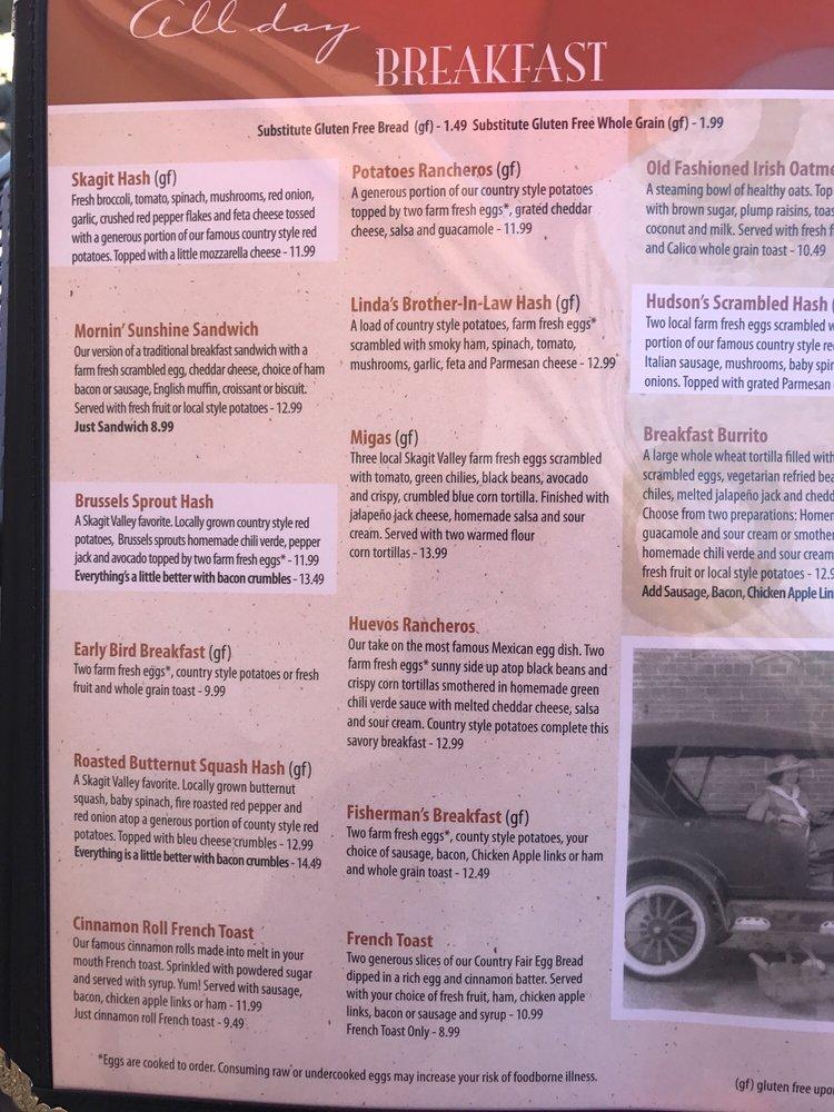 Menu at Calico Cupboard Old Town Cafe, La Conner