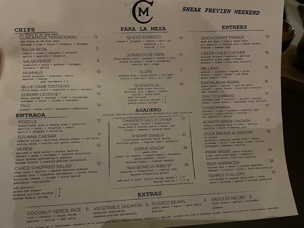 Menu at Chico Malo Miami pub & bar, Doral, NW 83rd Ave Suite 220