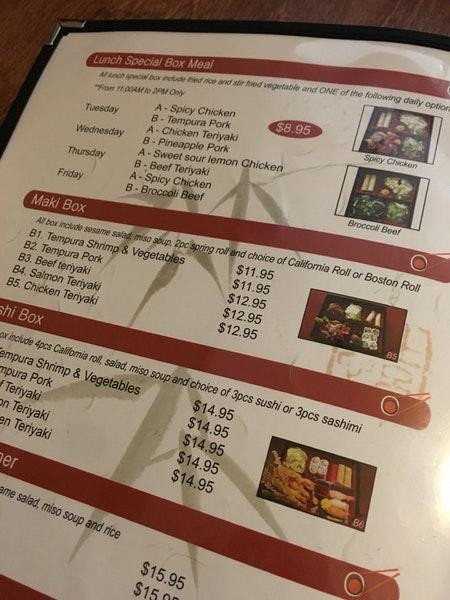 Menu at Golden Chopsticks restaurant, Cobourg, 26 King St W