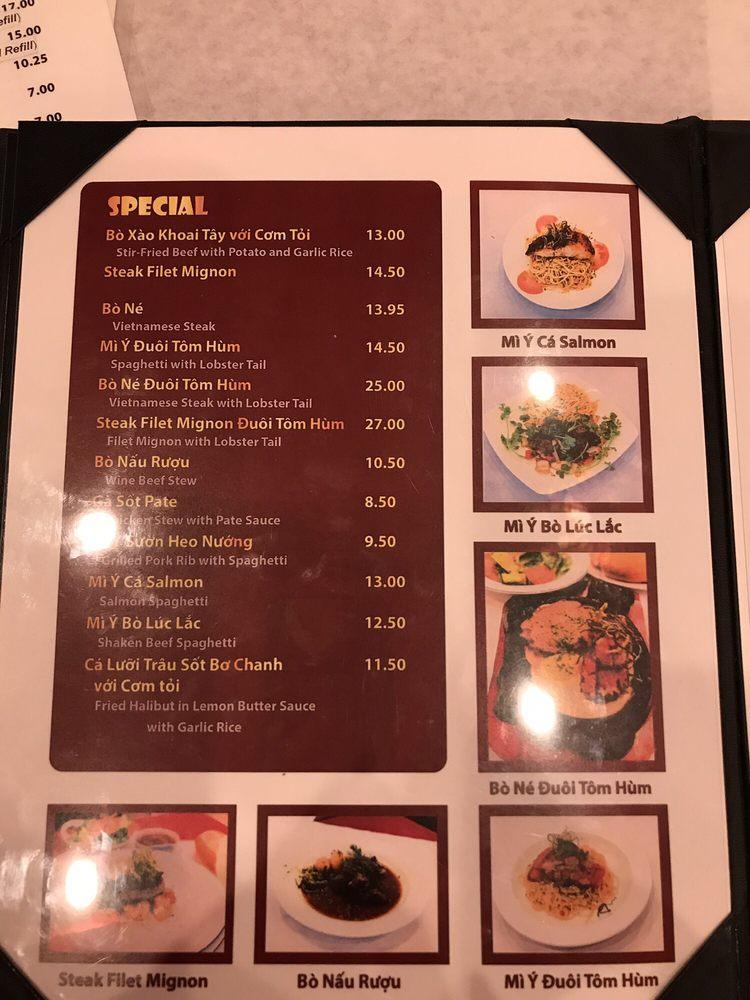 Menu at Tam's Restaurant, Garden Grove
