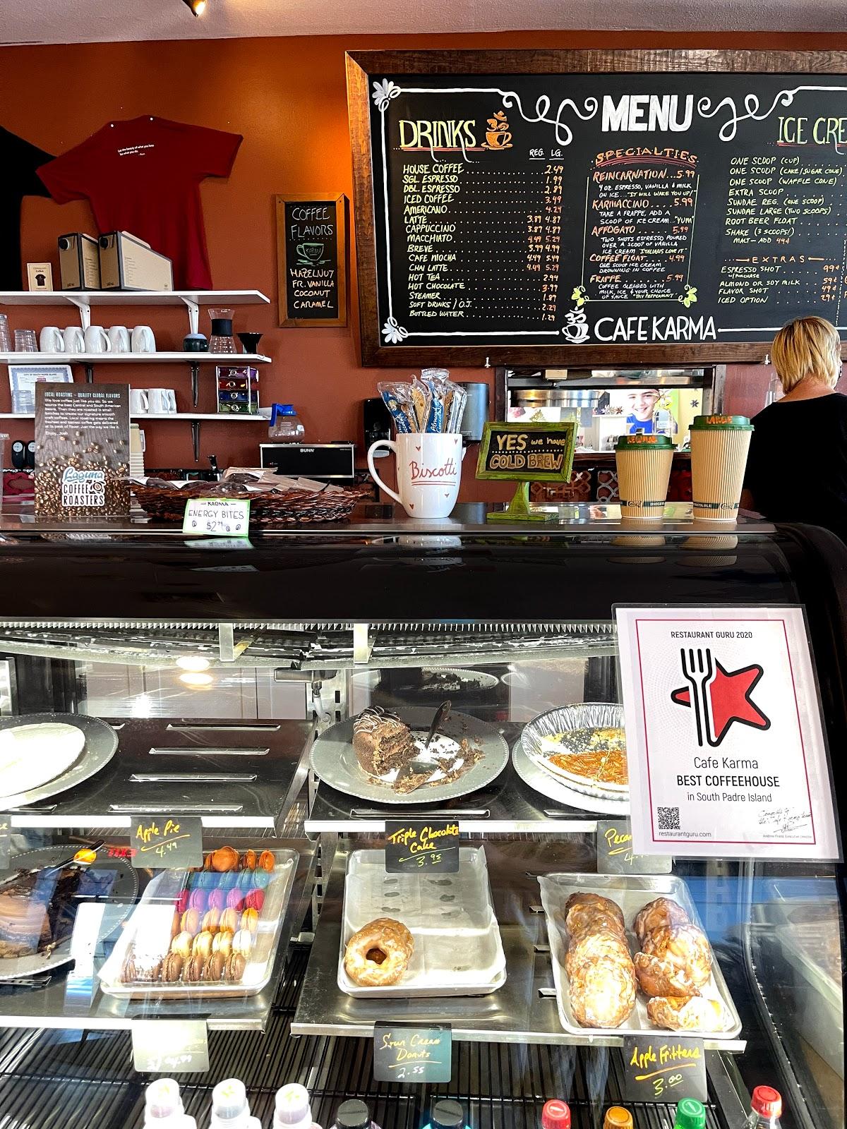 Menu at Cafe Karma, South Padre Island
